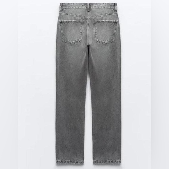 Zara | Jeans | Women Zara Trf Straight Leg Jeans With A High Waist ...